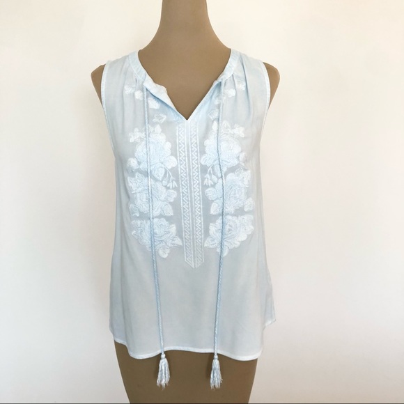 Blue Rain | Tops | Blue Rain Distressed Tank | Poshmark